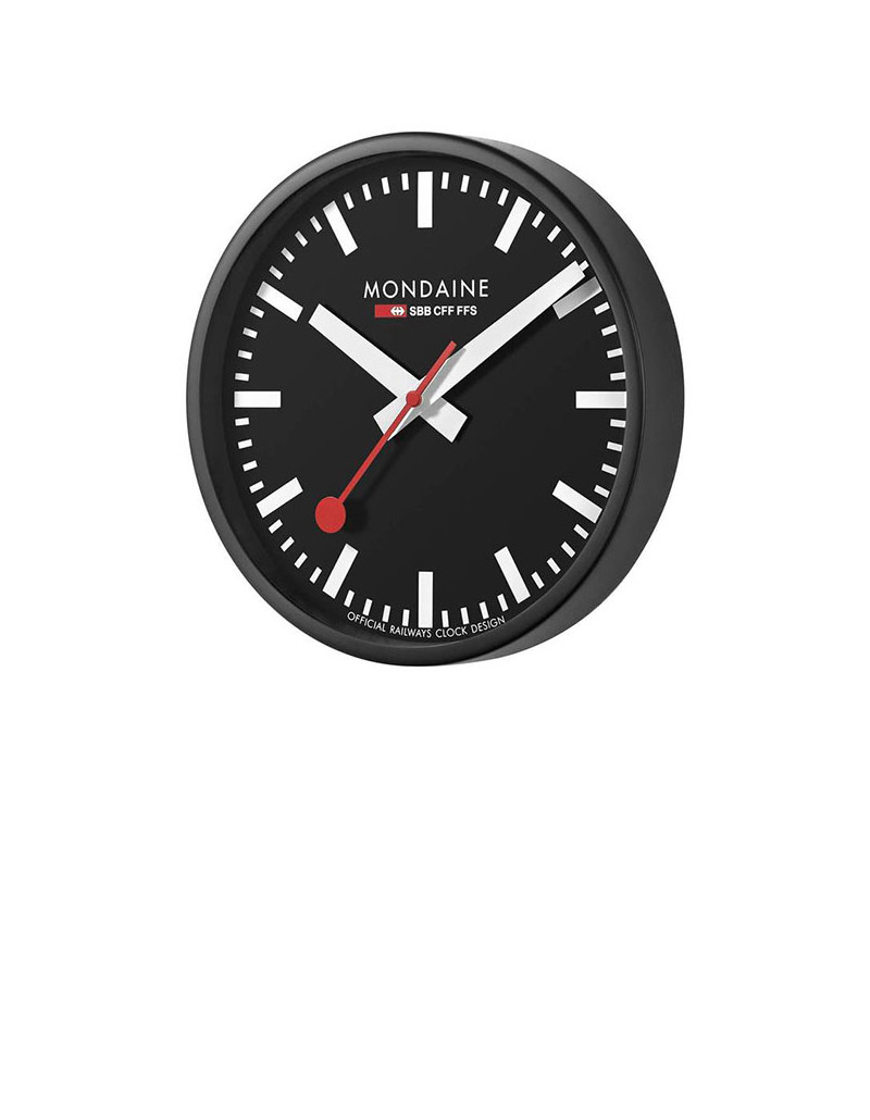 SBB Mondaine Wanduhr in schwarz A990.CLOCK.64SBB